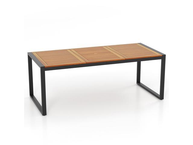 Click here for SlickBlue 79 Inch Acacia Wood Patio Table with 1.9... prices