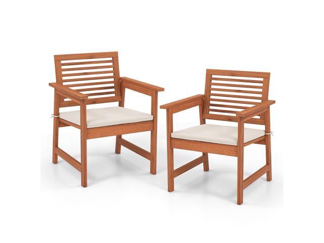 Click here for SlickBlue Set of 2 Patio Solid Wood Dining Chairs... prices