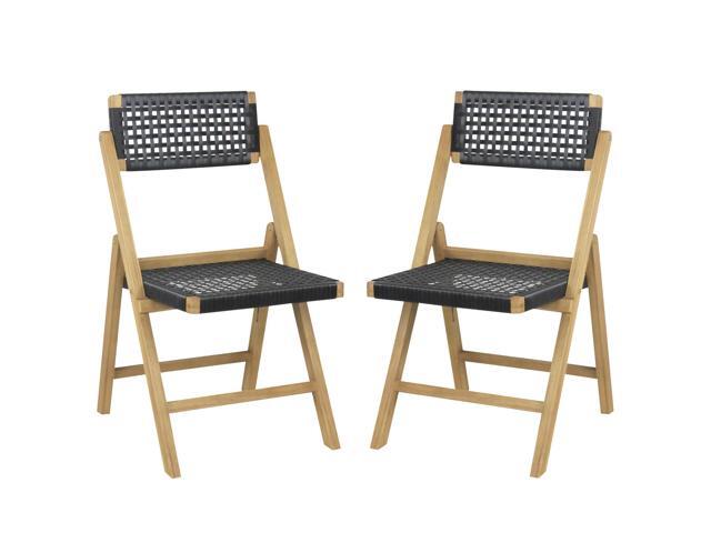Click here for SlickBlue Set of 2 Folding Chairs Teak Wood Dining... prices