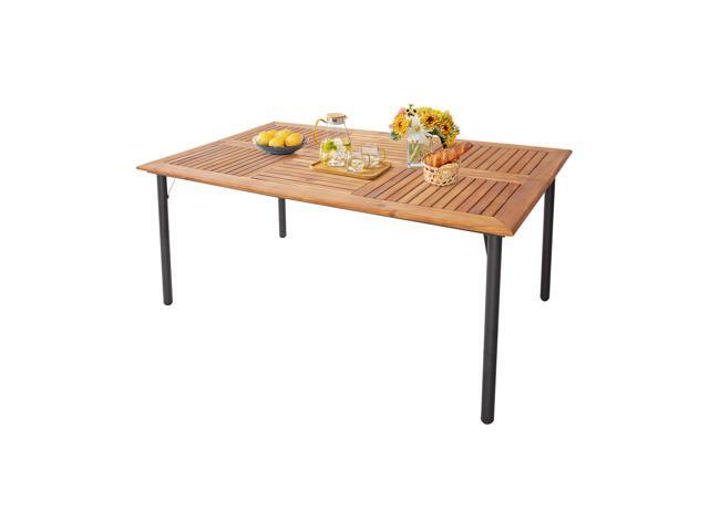 Click here for SlickBlue Patio Acacia Wood Dining Table with Umbr... prices