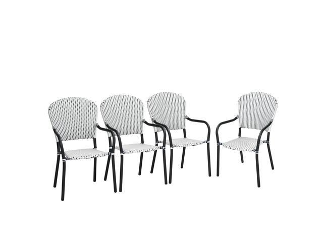 Click here for SlickBlue Set of 4 Patio Rattan Stackable Dining C... prices