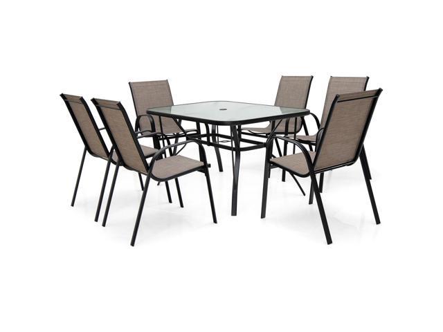 Click here for SlickBlue 7-Piece Patio Dining Set with 6 Stackabl... prices