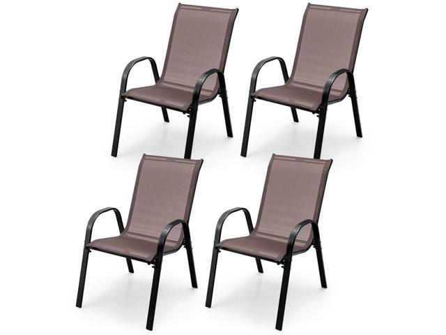 Click here for SlickBlue 4 Pieces Stack-able Patio Dining Chairs... prices