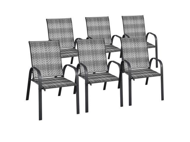 Click here for SlickBlue Set of 6 Outdoor PE Wicker Stack-able Ch... prices