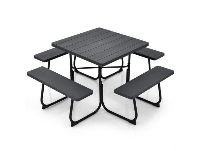 Click here for SlickBlue Outdoor Picnic Table with 4 Benches and... prices