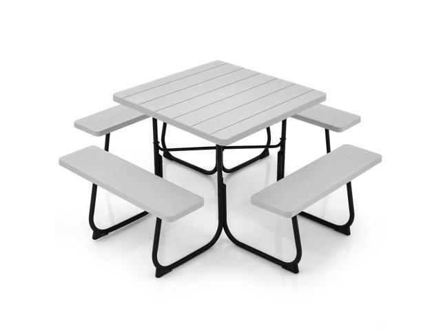 Click here for SlickBlue Outdoor Picnic Table with 4 Benches and... prices