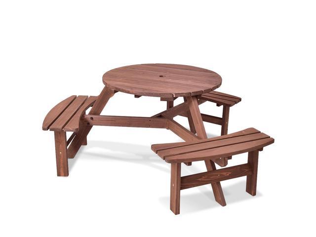 Click here for SlickBlue 6 Person Wooden Picnic Table Set with Be... prices