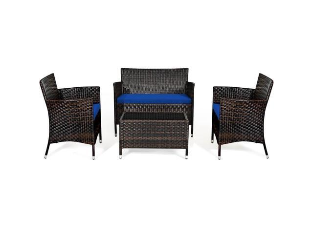 Click here for SlickBlue 4 Pieces Comfortable Outdoor Rattan Sofa... prices
