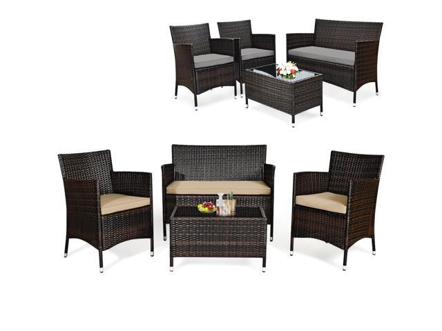 Click here for SlickBlue 4 Pieces Comfortable Outdoor Rattan Sofa... prices