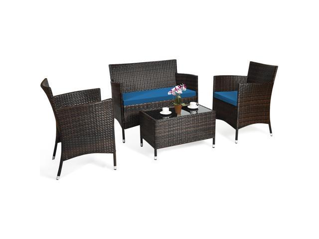 Click here for SlickBlue 4 Pieces Comfortable Outdoor Rattan Sofa... prices