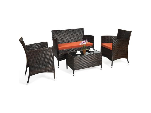 Click here for SlickBlue 4 Pieces Comfortable Outdoor Rattan Sofa... prices