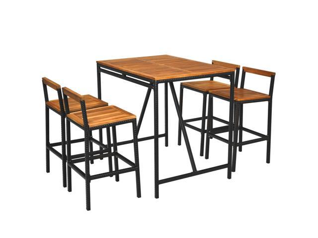 Click here for SlickBlue 5 Pieces Outdoor Acacia Wood and PE Ratt... prices