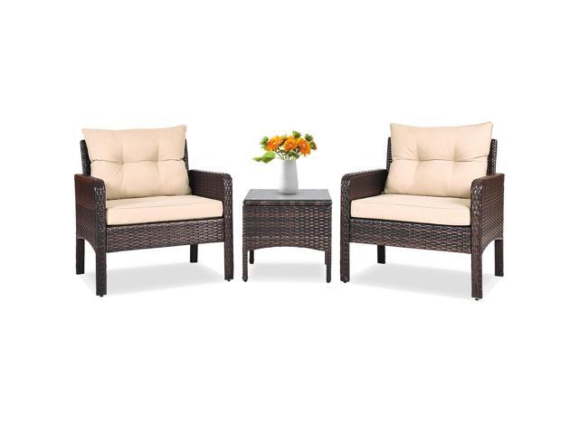 Click here for SlickBlue 3 Pieces Outdoor Patio Rattan Conversati... prices