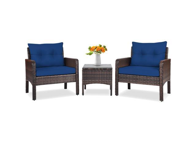 Click here for SlickBlue 3 Pieces Outdoor Patio Rattan Conversati... prices