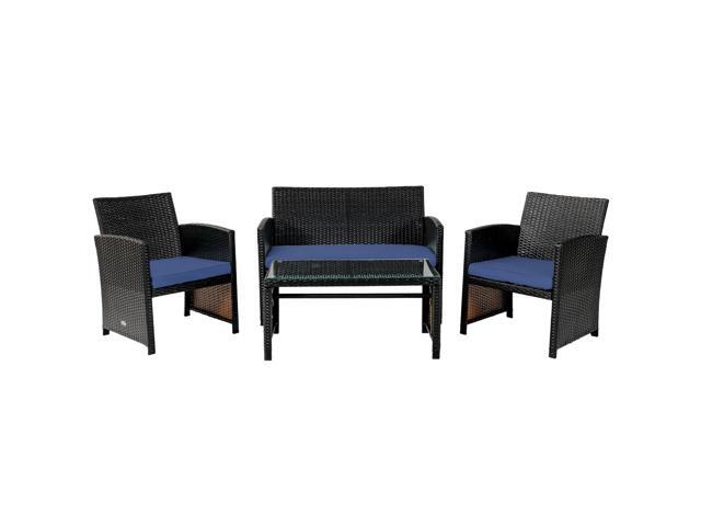 Click here for SlickBlue 4Pcs Patio Rattan Cushioned Furniture Se... prices