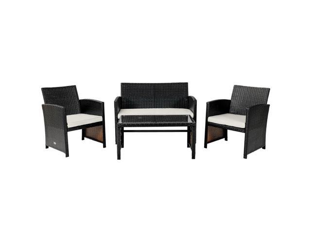 Click here for SlickBlue 4Pcs Patio Rattan Cushioned Furniture Se... prices