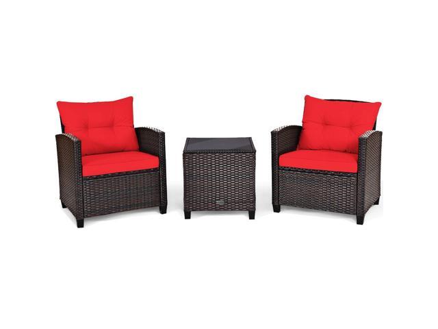 Click here for SlickBlue 3 Pcs Patio Rattan Furniture Set Cushion... prices