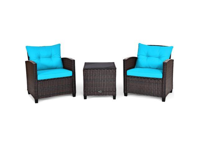 Click here for SlickBlue 3 Pcs Patio Rattan Furniture Set Cushion... prices