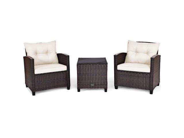 Click here for SlickBlue 3 Pcs Patio Rattan Furniture Set Cushion... prices