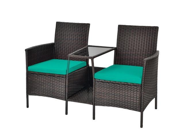 Click here for SlickBlue Patio Rattan Wicker Conversation Set Sof... prices