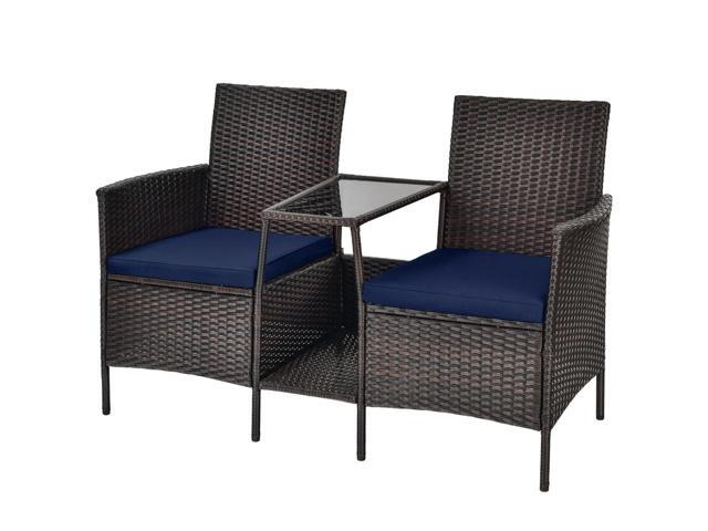 Click here for SlickBlue Patio Rattan Wicker Conversation Set Sof... prices
