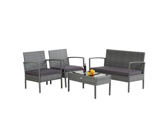 Click here for SlickBlue 4 Pieces Outdoor Rattan Conversation Set... prices