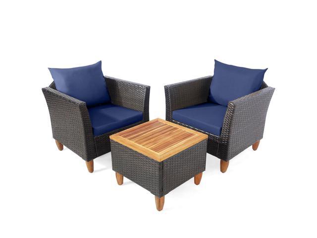 Click here for SlickBlue 3 Pieces Patio Rattan Bistro Furniture S... prices