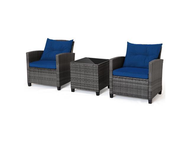 Click here for SlickBlue 3 Pieces Outdoor Wicker Conversation Set... prices