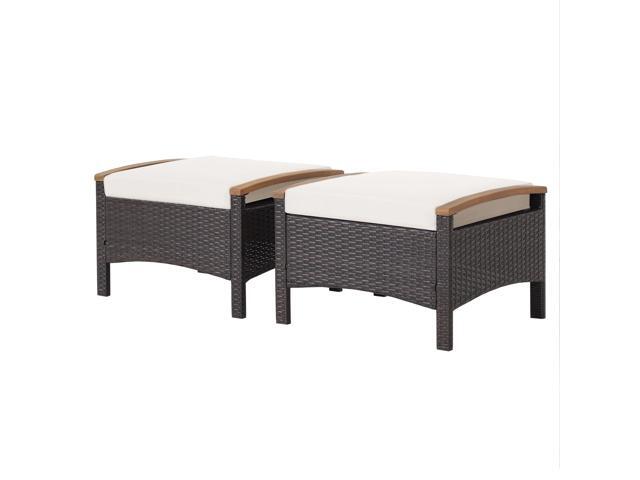 Click here for SlickBlue Set of 2 Fade-Resistant Wicker Patio Ott... prices