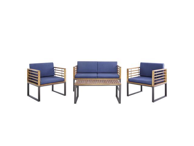 Click here for SlickBlue 4 Piece Patio Acacia Wood Conversation S... prices