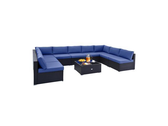 Click here for SlickBlue 10 Piece Outdoor Wicker Conversation Set... prices