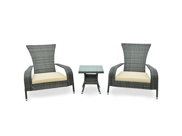 Click here for SlickBlue 3-Piece Wicker Adirondack Set with Comfy... prices