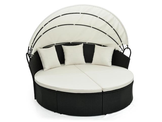 Click here for SlickBlue Clamshell Patio Round Daybed Wicker with... prices