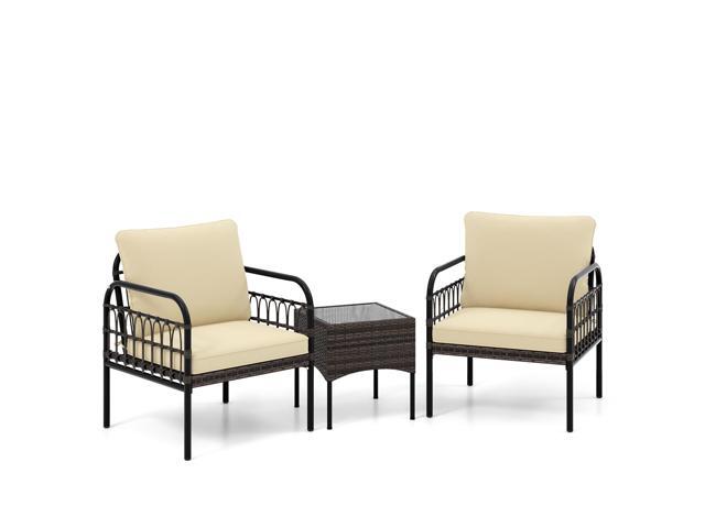 Click here for SlickBlue 3 Pieces Patio Wicker Conversation Set w... prices