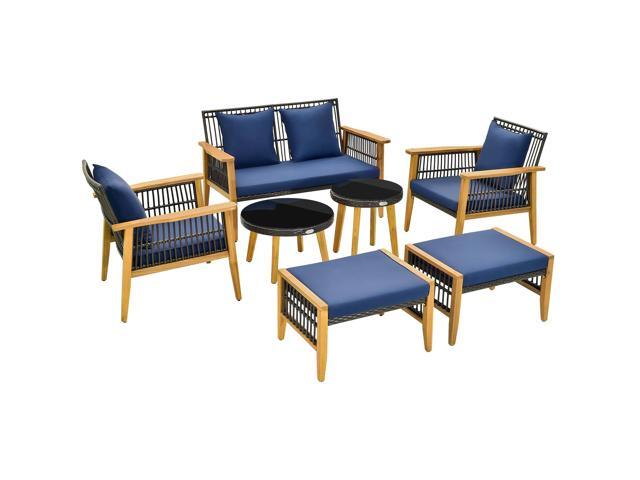 Click here for SlickBlue 7 Piece Outdoor Conversation Set with St... prices