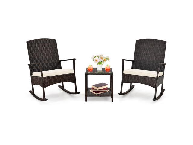 Click here for SlickBlue 3 Piece Patio Rocking Set Wicker Rocking... prices