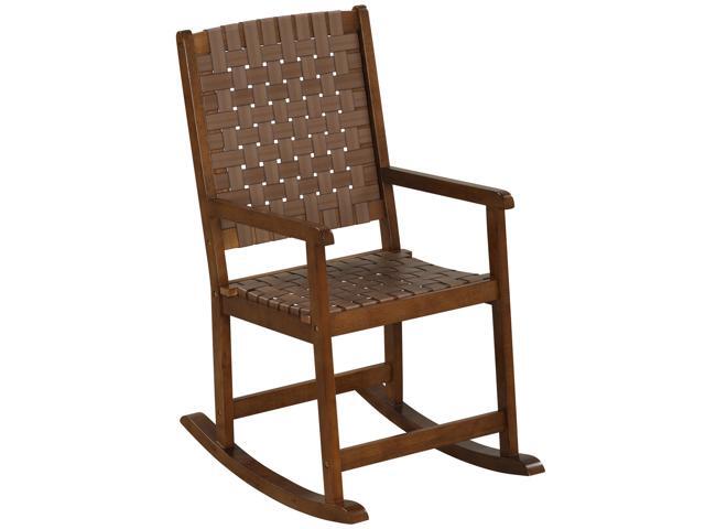 Click here for SlickBlue Patio Wood Rocking Chair with PU Seat an... prices