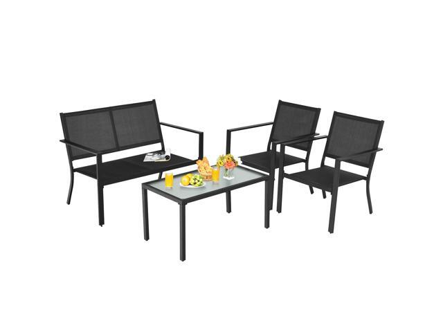 Click here for SlickBlue 4 PCS Patio Furniture Set Sofa Coffee Ta... prices