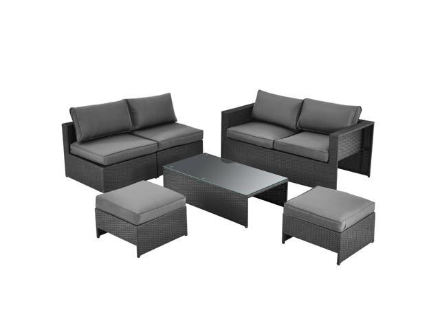 Click here for SlickBlue 6 Pieces Patio Rattan Furniture Set with... prices