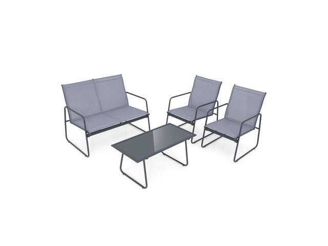 Click here for SlickBlue 4 Pieces of Metal Patio Furniture Chat S... prices