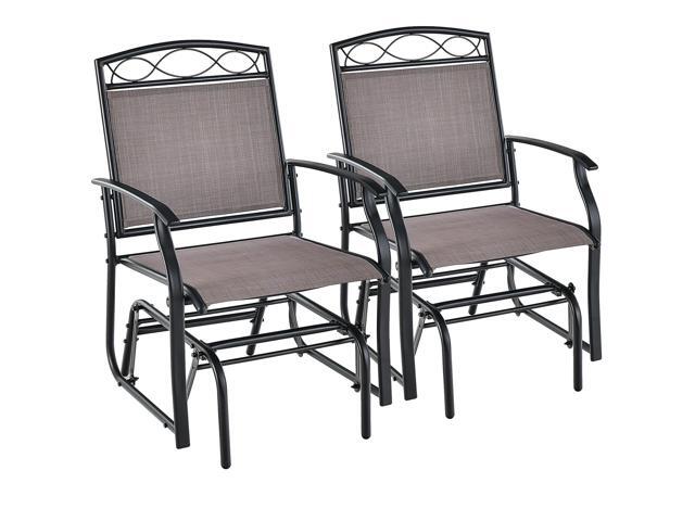 Click here for SlickBlue Set of 2 Outdoor Metal Glider Armchairs... prices