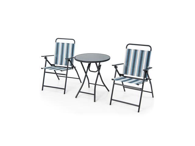 Click here for SlickBlue 3 Pieces Outdoor Folding Chair Set Porta... prices