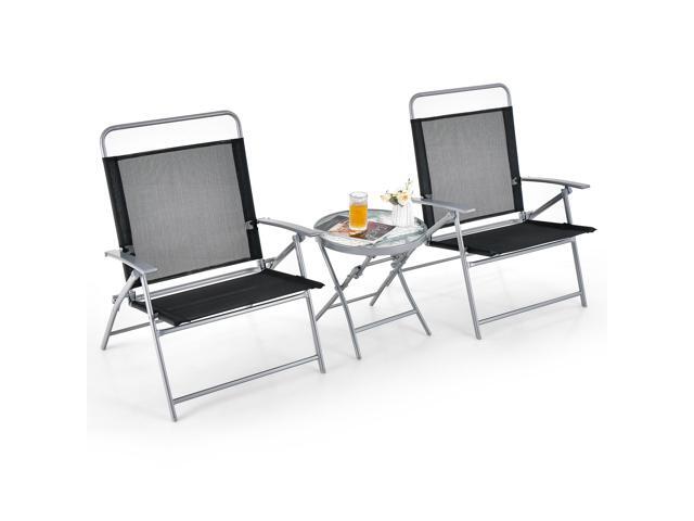 Click here for SlickBlue 3 Pieces Patio Folding Chair Set Outdoor... prices