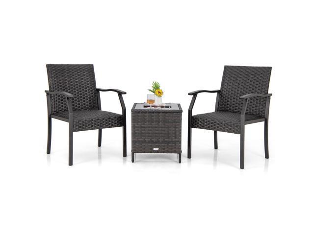 Click here for SlickBlue 3 Piece Patio Wicker Chair Set with Quic... prices