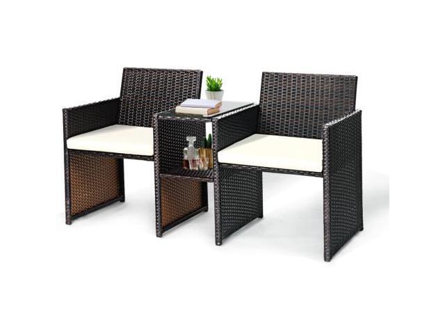 Click here for SlickBlue Patio Rattan Conversation Cushioned Seat... prices