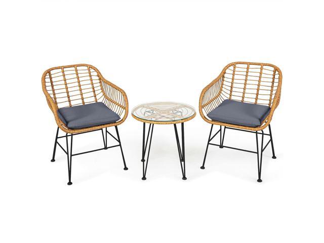 Click here for SlickBlue 3 Pieces Rattan Furniture Set with Cushi... prices