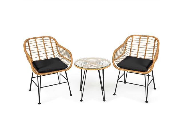 Click here for SlickBlue 3 Pieces Rattan Furniture Set with Cushi... prices
