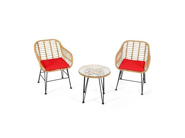Click here for SlickBlue 3 Pieces Rattan Furniture Set with Cushi... prices