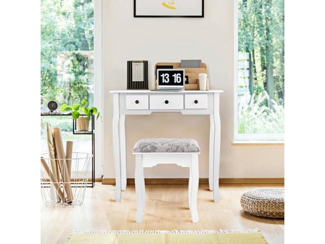 Click here for SlickBlue Dressing Table Set with Oval Mirror Stoo... prices