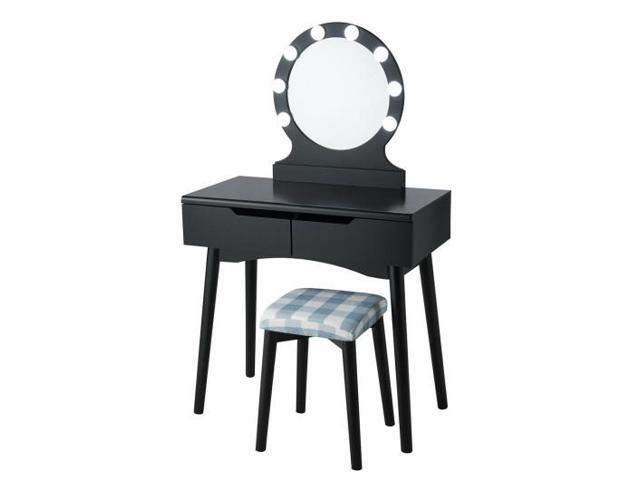 Click here for SlickBlue Dressing Table with Large Round Mirror a... prices